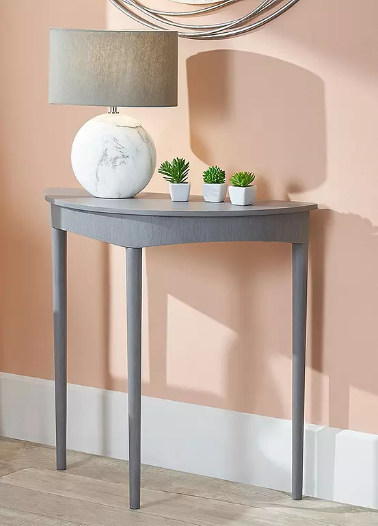 Pacific Lifestyle Naha Half Moon Console Table - Grey Painted Pine ...